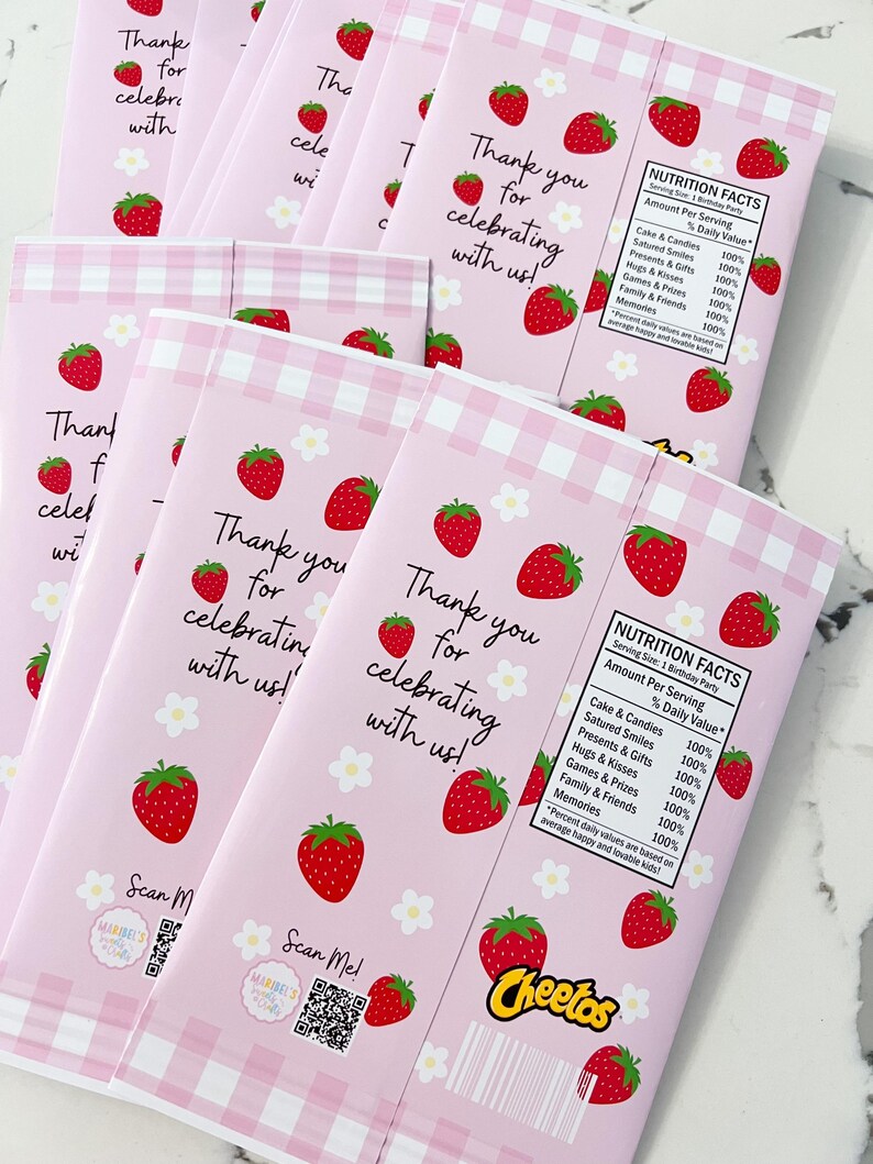 Berry 1st Birthday Chip Bags LABELS ONLY - Etsy