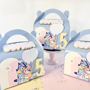 Bluey Party Favor Boxes Gable Boxes Bluey Birthday Bluey and Bingo ...