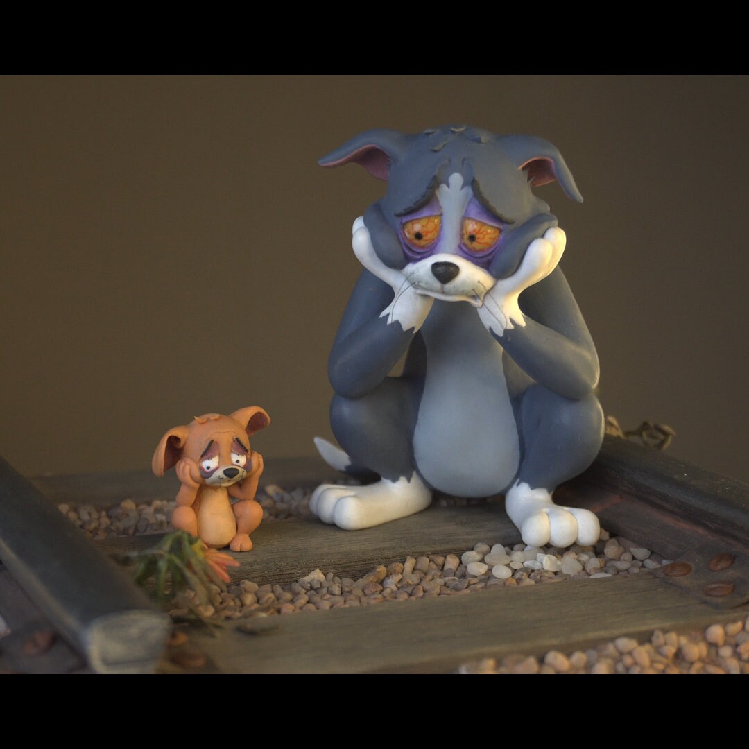 Tom and Jerry Scene Model, Miniature Handmade Animation Model ...