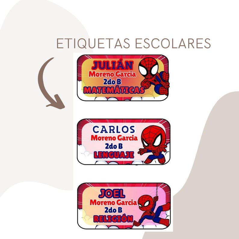 SCHOOL LABELS Spiderman Editable Canva Template - Etsy