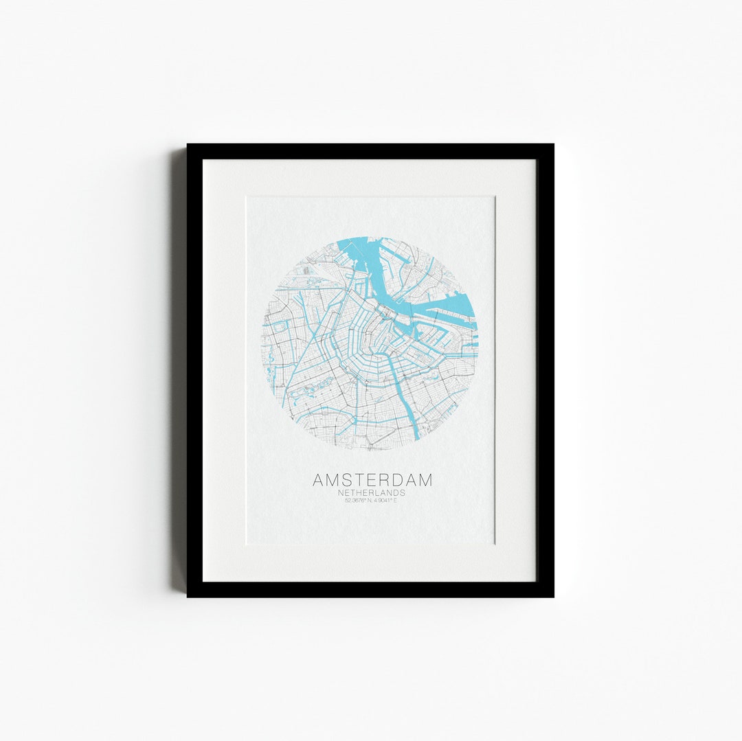 AMSTERDAM Map Print, Amsterdam Map Poster, Amsterdam Map Wall Art ...