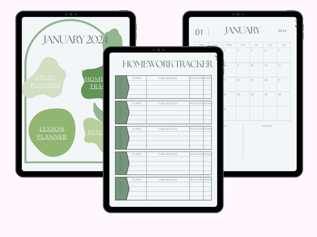 Academic Planner Homeschool Planner Hyperlinked Planner Digital Planner ...