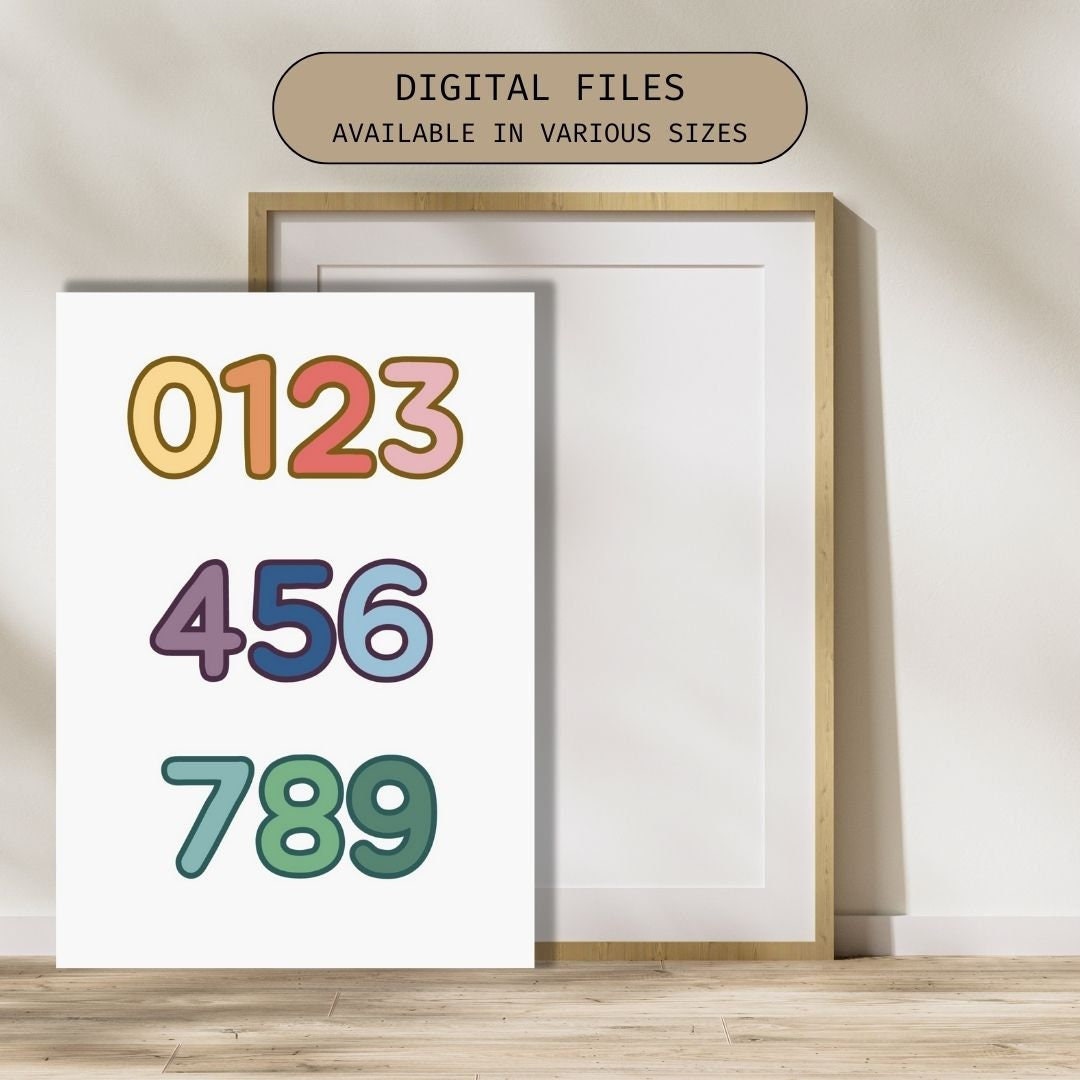 Educational Number 0 to 9 Posters for Kids, Toddlers, Preschool ...