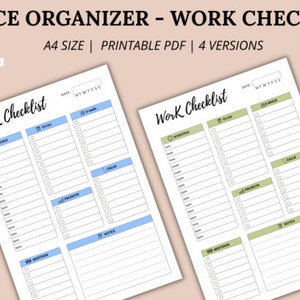Work Checklist Printable - Etsy