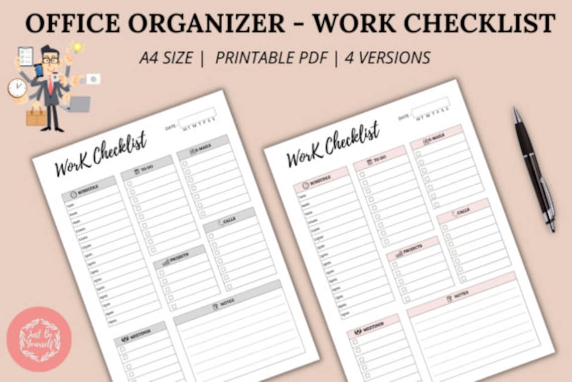 Work Checklist Printable - Etsy