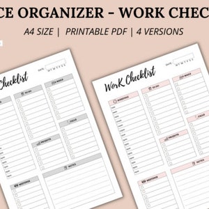 Work Checklist Printable - Etsy