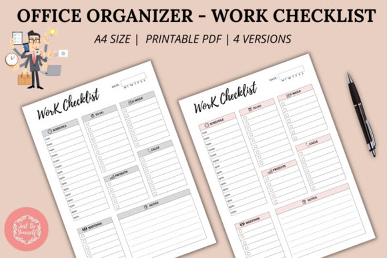 Work Checklist Printable - Etsy