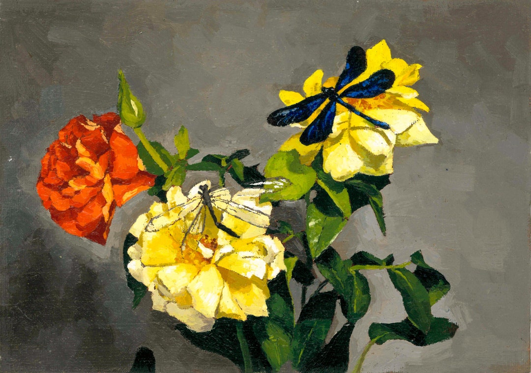 Flower and Insects Art Print - Etsy