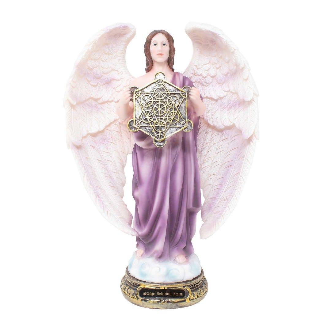 Archangel Metatron Resin Statue - Catholic Figurine, Two 8”, 12 ...