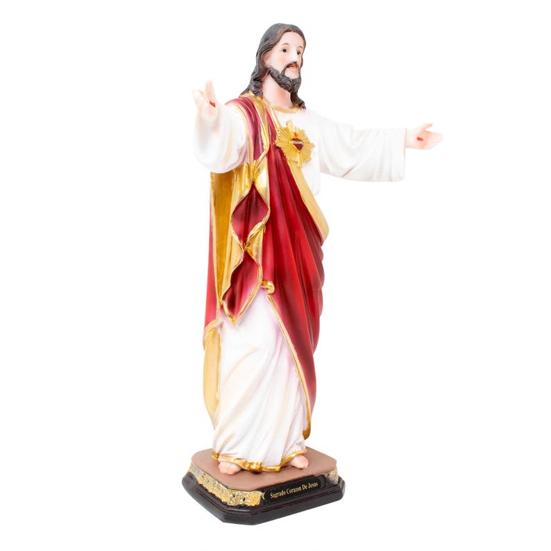Scared Heart of Jesus Statue Durable Resin Vivid Colors 8 Inches ...