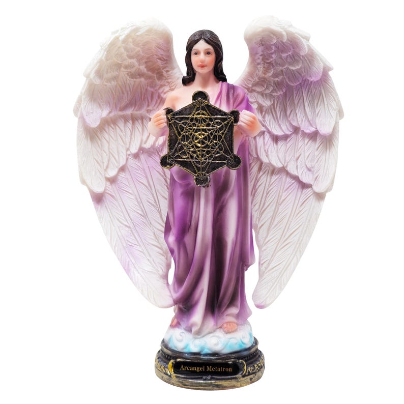 Archangel Metatron Resin Statue - Catholic Figurine, Two 8”, 12 ...