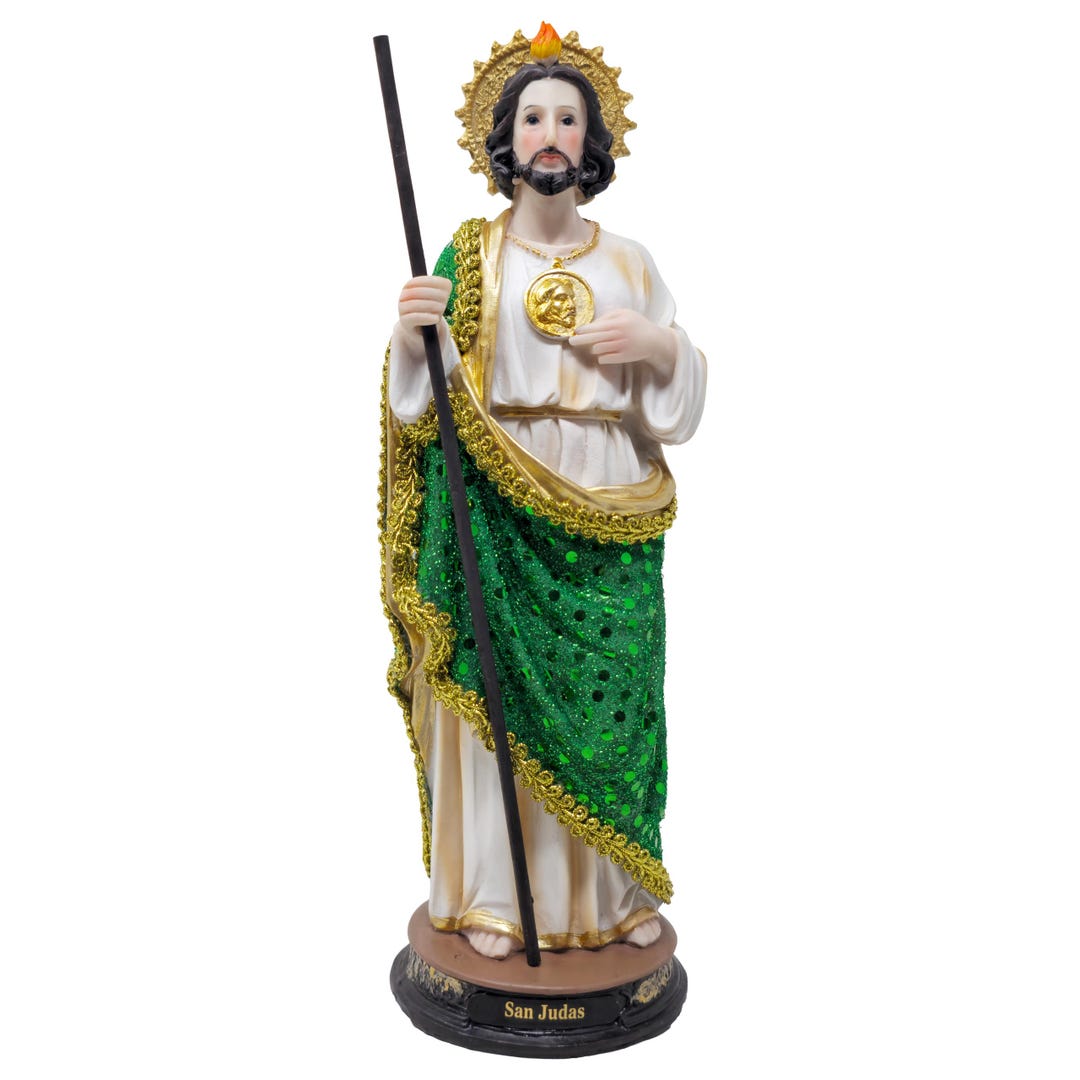 Mrcjsales St. Judas Green Cloth Statue | Patron Saint of Hope | Durable ...