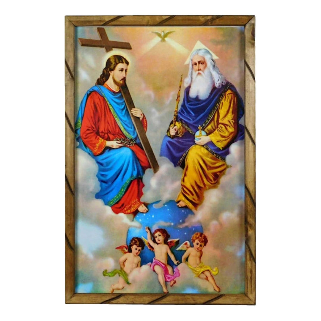 Mrcjsales - the Holy Trinity Wooden Frame - Unique Mexican Art ...