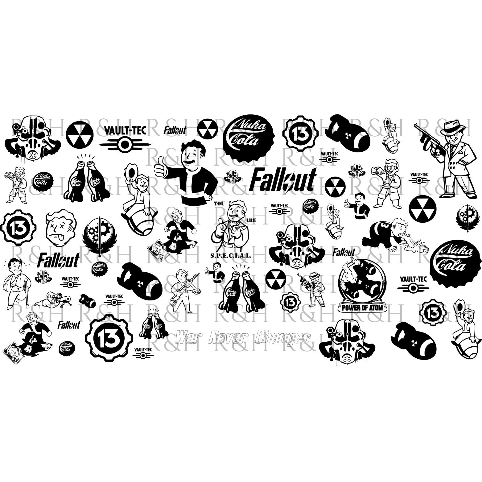 Fallout 40 Oz Tumbler Wrap Laser Engraving Files xcs, Png, Pdf, Svg ...