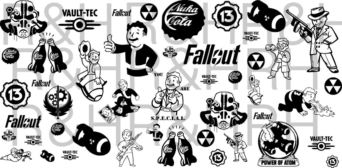 Fallout 20 Oz Tumbler Wrap Laser Engraving Files xcs, Png, Pdf, Svg ...