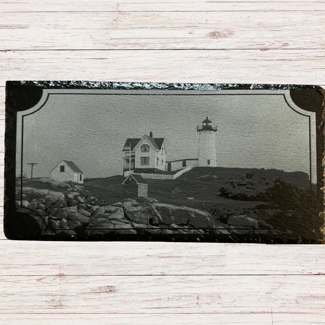 Nubble Lighthouse - Magnetic Pellet Stove Decorative Slate Insert for ...