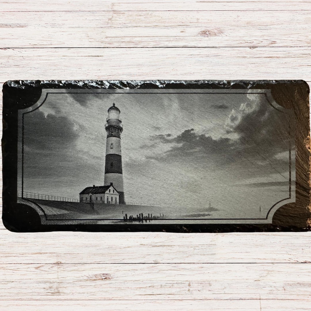 Lighthouse on the Beach - Magnetic Pellet Stove Decorative Slate Insert ...