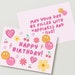 Pink Happy Birthday Card - Etsy