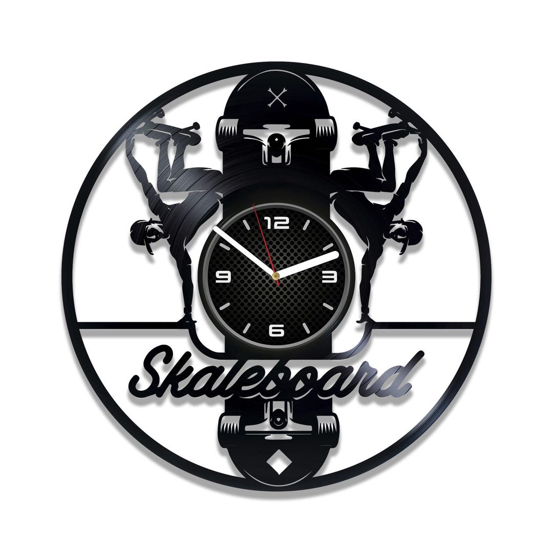 Skateboard Vector, Skater SVG, Clock Laser Cut Files, Plywood Cutouts ...