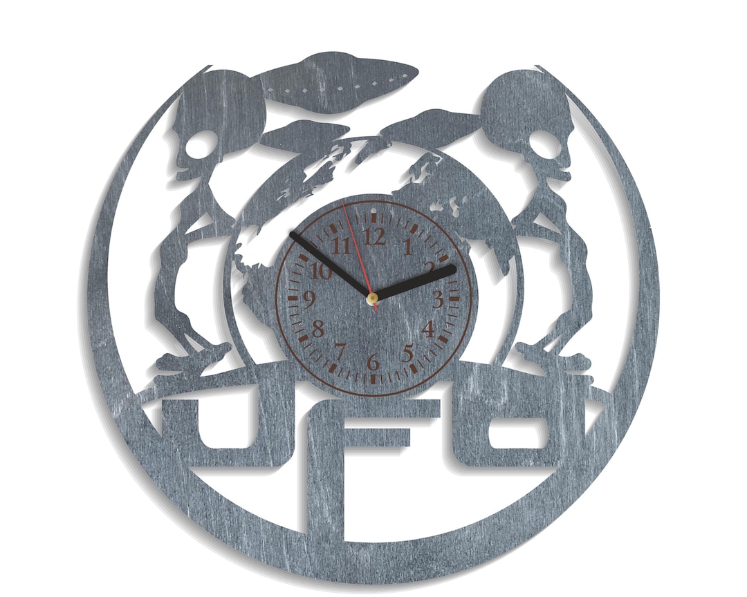 UFO Clock, Alien Silhouette, Spaceship SVG, Earth Vector, Laser Cutting ...