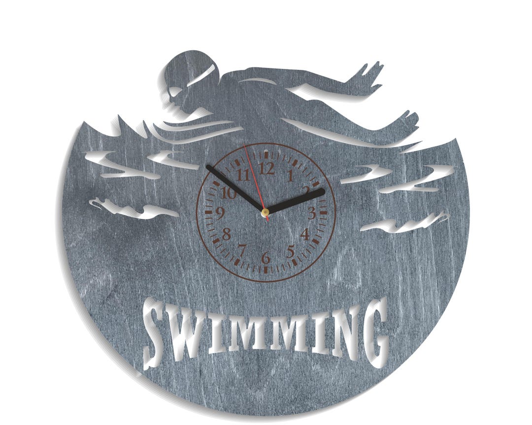 Swimmer SVG, Swimming Clock, Sport Vector, Laser Cutout Files, Instant ...