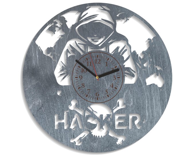 Hacker SVG, Computer Silhouette, Laser Cutting Projects, Wooden Clock ...