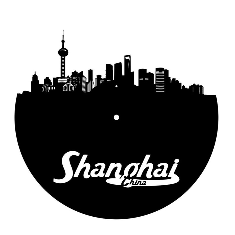 Shanghai Skyline, China SVG, Clock Cutout, Plywood Laser Cutting ...
