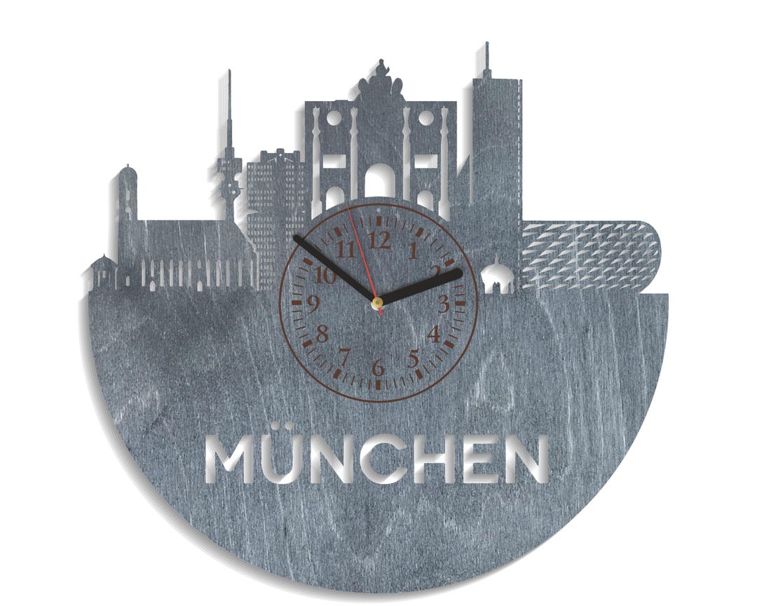Munich SVG, Germany Clock, Munchen Art, Wood Laser Cutting, Skyline ...