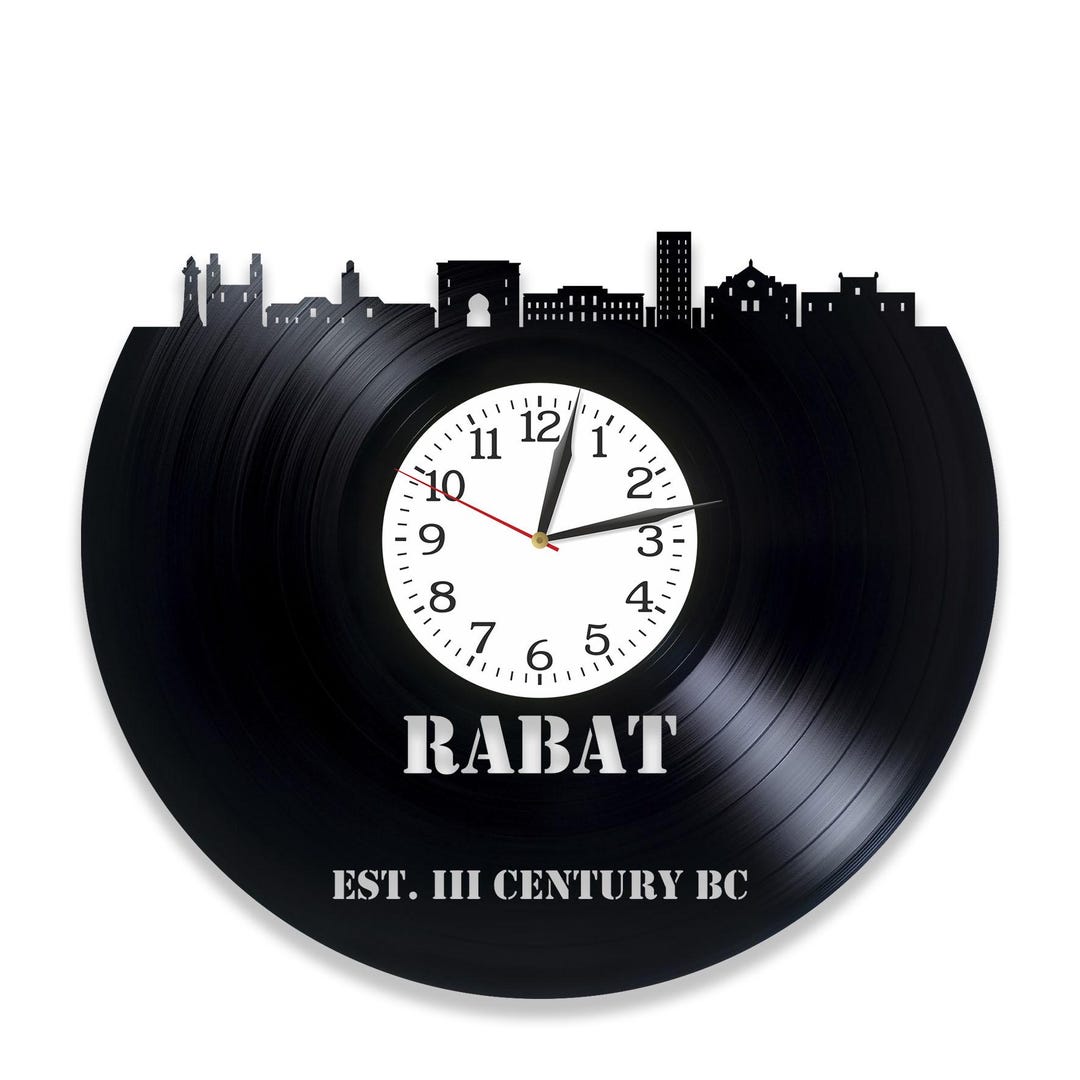 Rabat Morocco, Skyline SVG, Vinyl Record Laser Cutting, City Clock ...