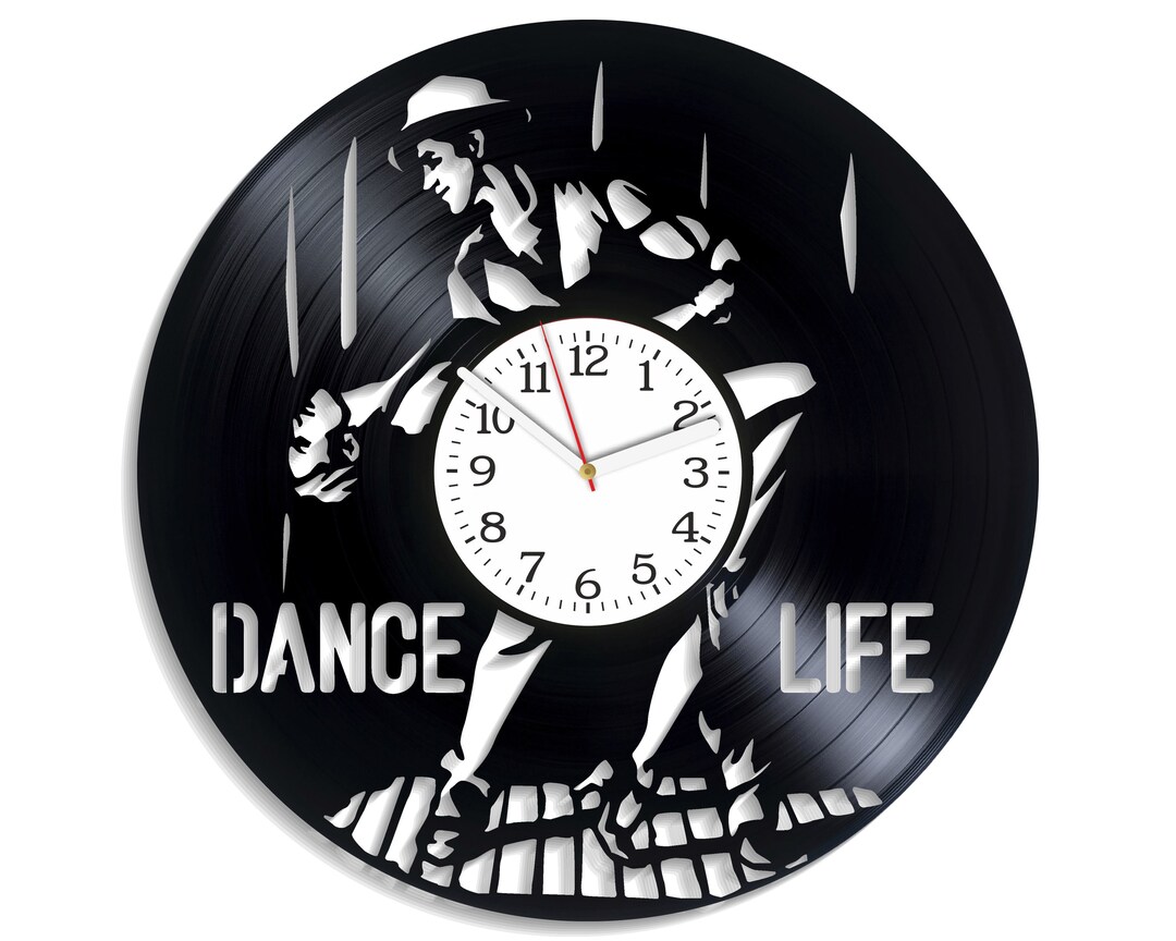 Dancing Clock, SVG File for CNC, Vinyl Record Cutout, Digital Design ...