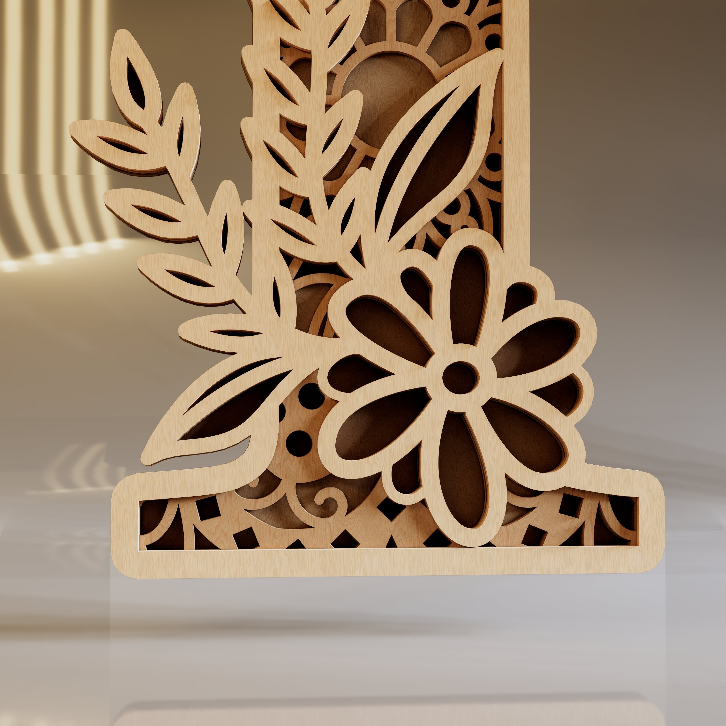 Letter I Decor, Flower Alphabet SVG, Monogram PNG, Laser Cut Initials ...