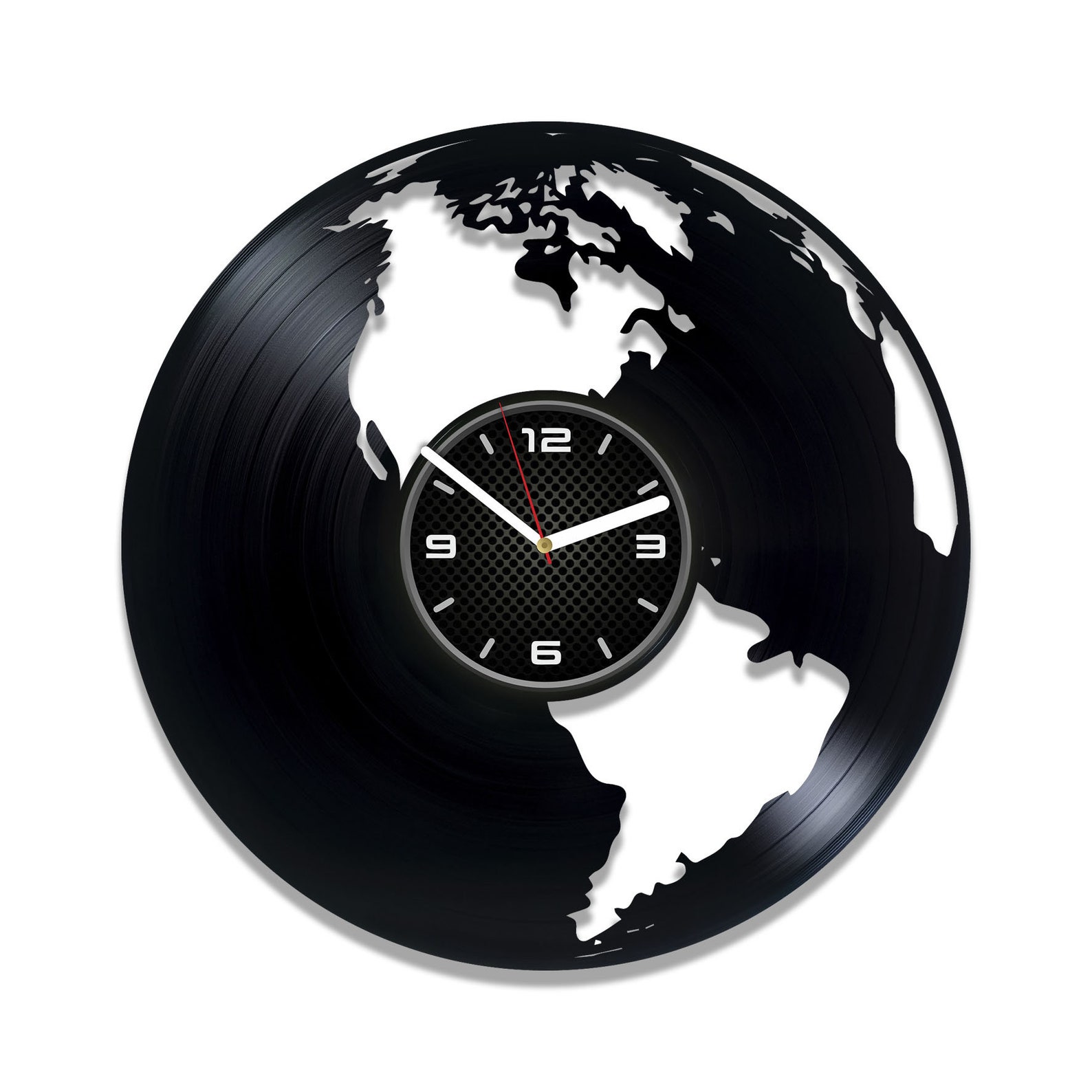 Earth SVG, World Metal Wall Art, Vector Clock, Wood Laser Cutting ...