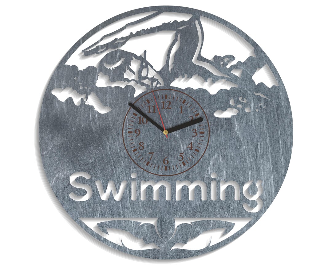 Swimming SVG, Swimmer Silhouette, Laser Cut Vector Files, Clock Design ...