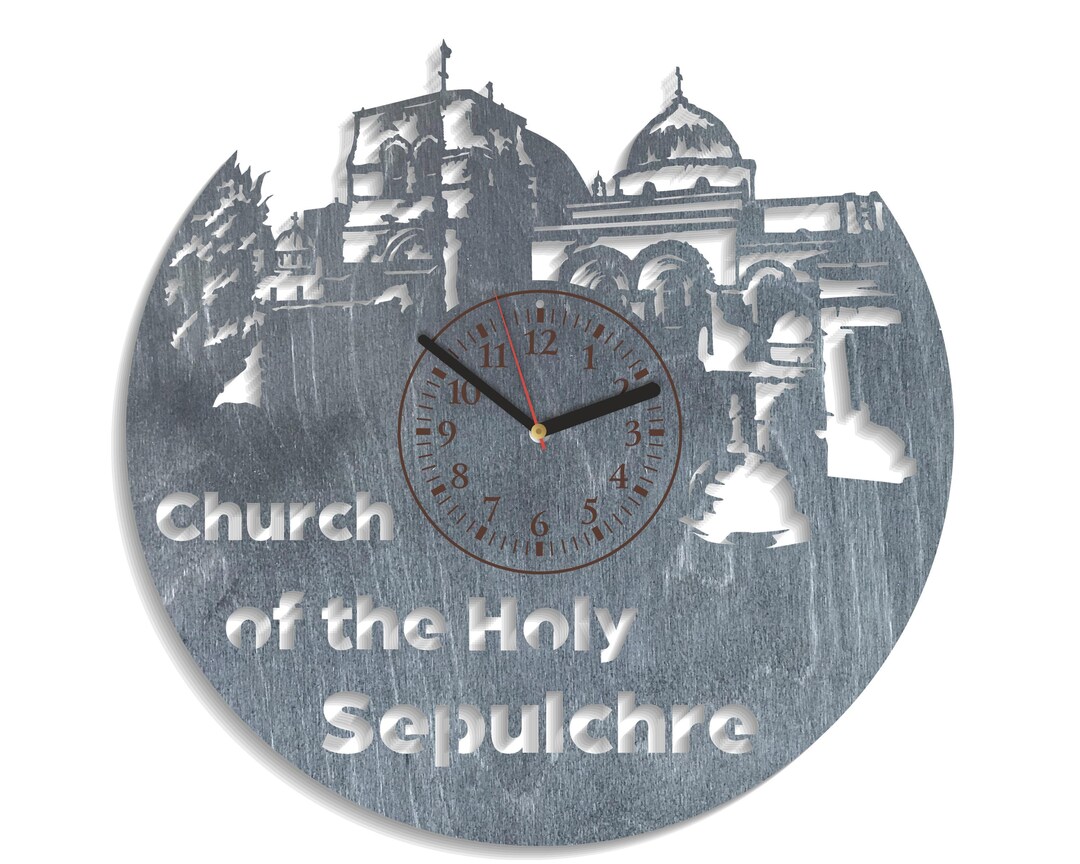 Church of the Holy Sepulchre SVG, Jerusalem Clock, Israel Landmark Art ...