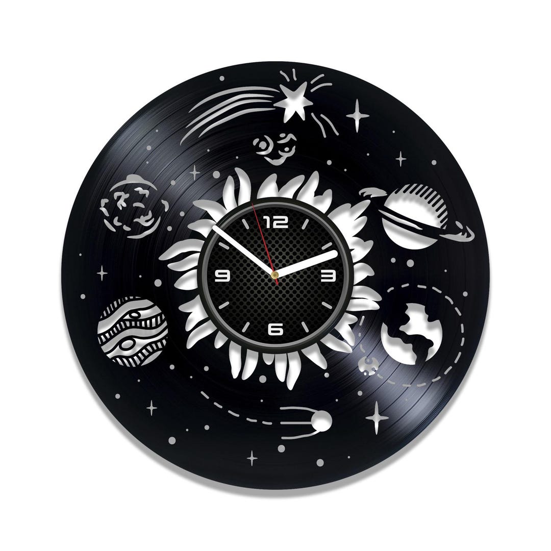 Space Clock, Solar System SVG, Planets and Stars SVG, Laser Cut ...