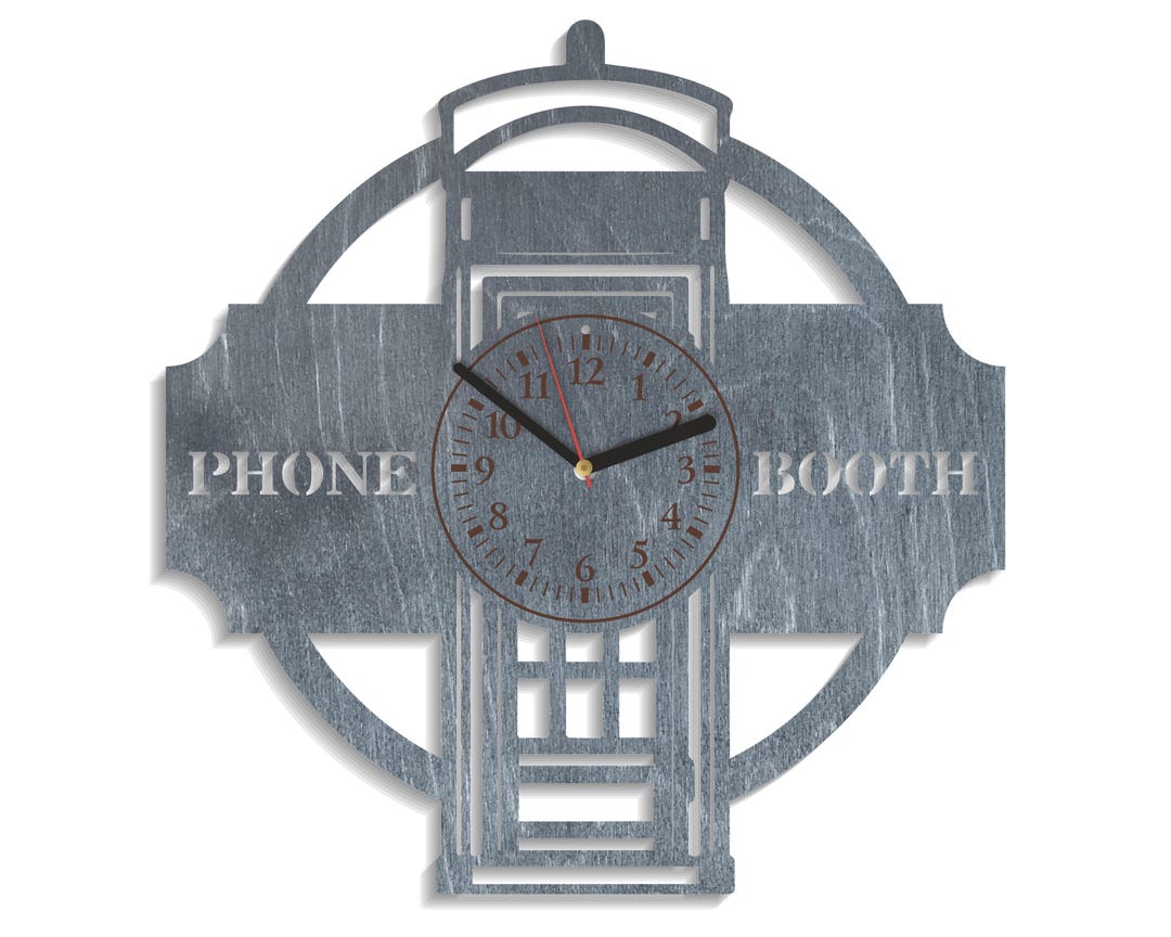 Phone Booth SVG, London Telephone Box, Laser Cut Clock, Wooden Xtool ...