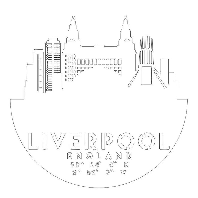 Liverpool City Vector, Skyline SVG, Wood Laser Cutting, England Art ...