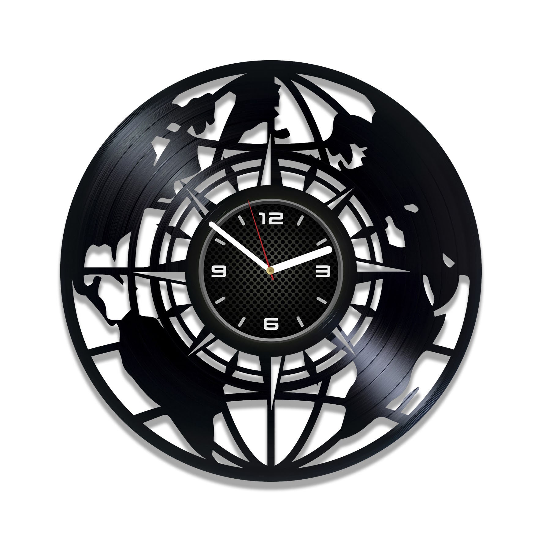 World Map SVG, Earth Vector, Compass Design, Laser Cutouts, Clock ...