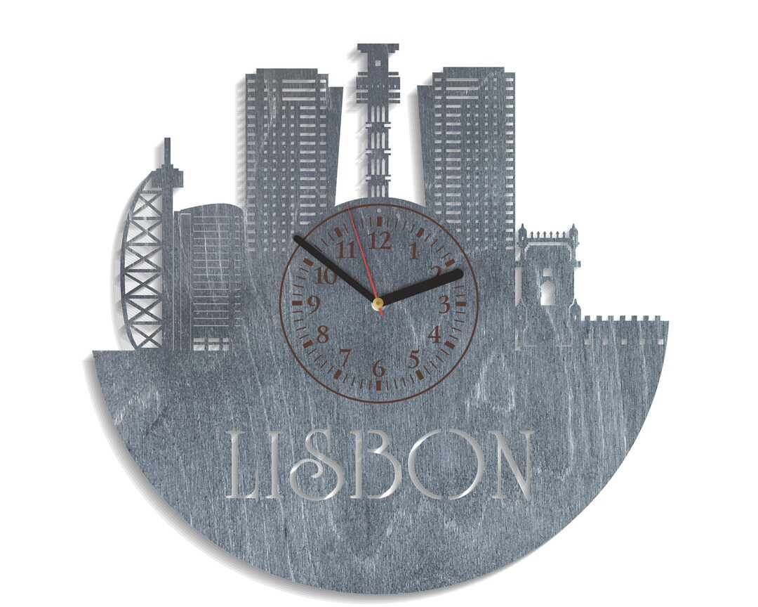 Lisbon Skyline SVG, Portugal Design, Metal Laser Cut, City Clock ...