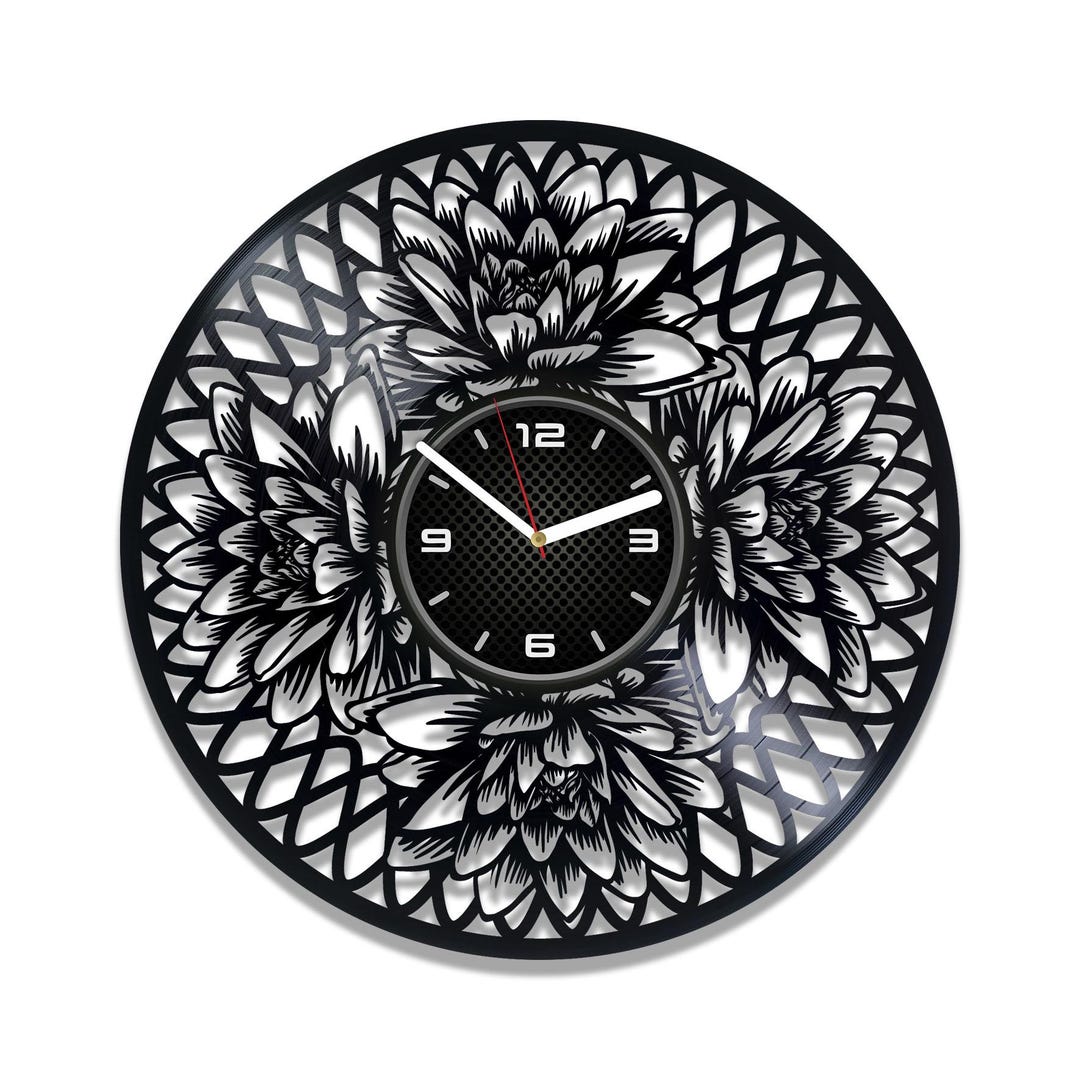 Lotus Laser Cut, Flower Metal Sign, Clock 3D SVG, Digital Download ...