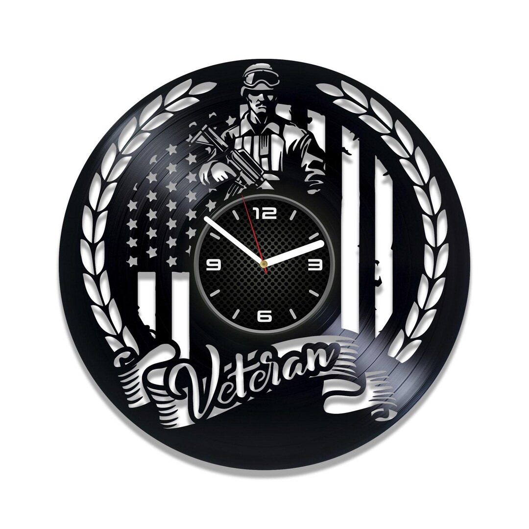 Veteran SVG, American Flag Design, Laser Cut Clock Files, CNC Template ...