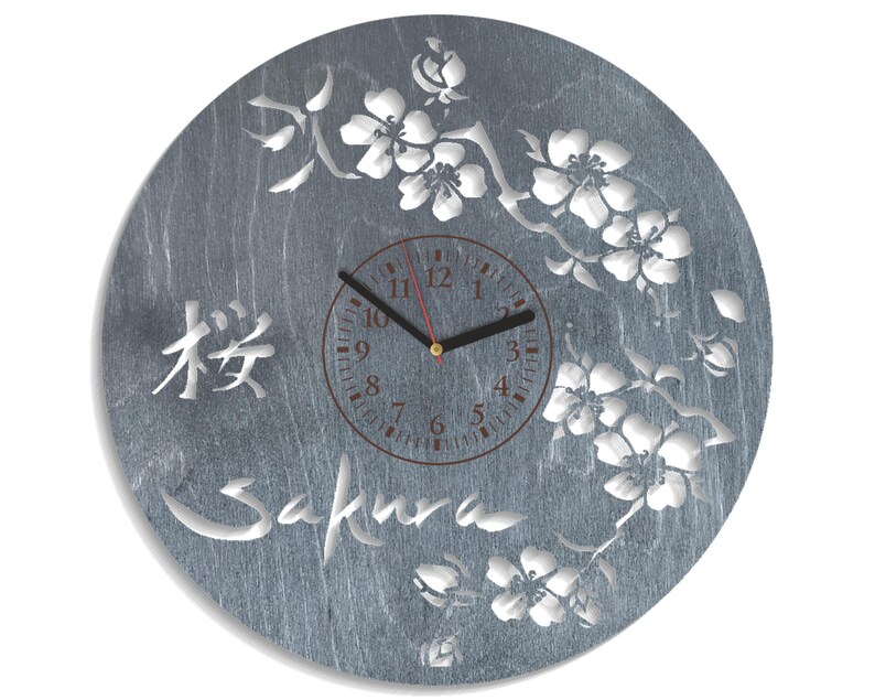 Sakura Flower SVG, Cherry Blossom Design, Laser Cutout, Plywood Clock ...