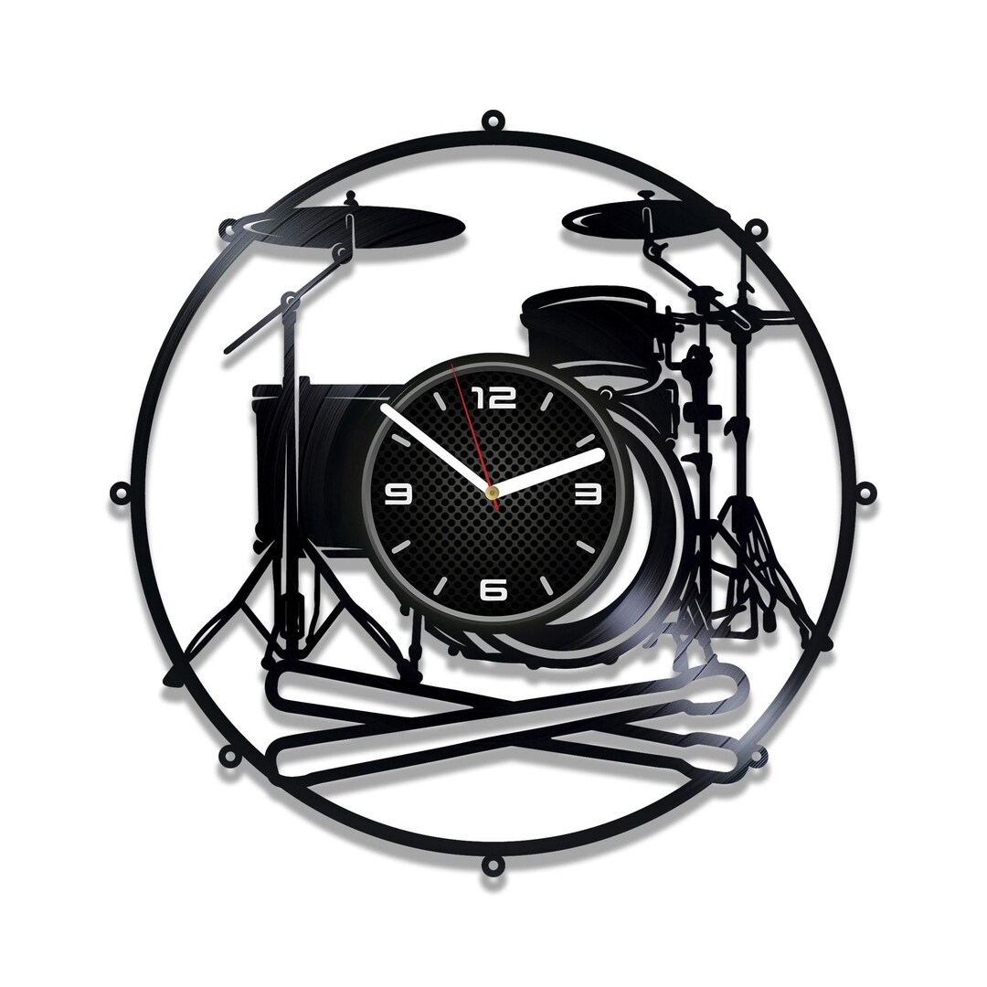 Drums SVG, Metal Laser Cut, Musical Instrument Design, Clock Cutout ...