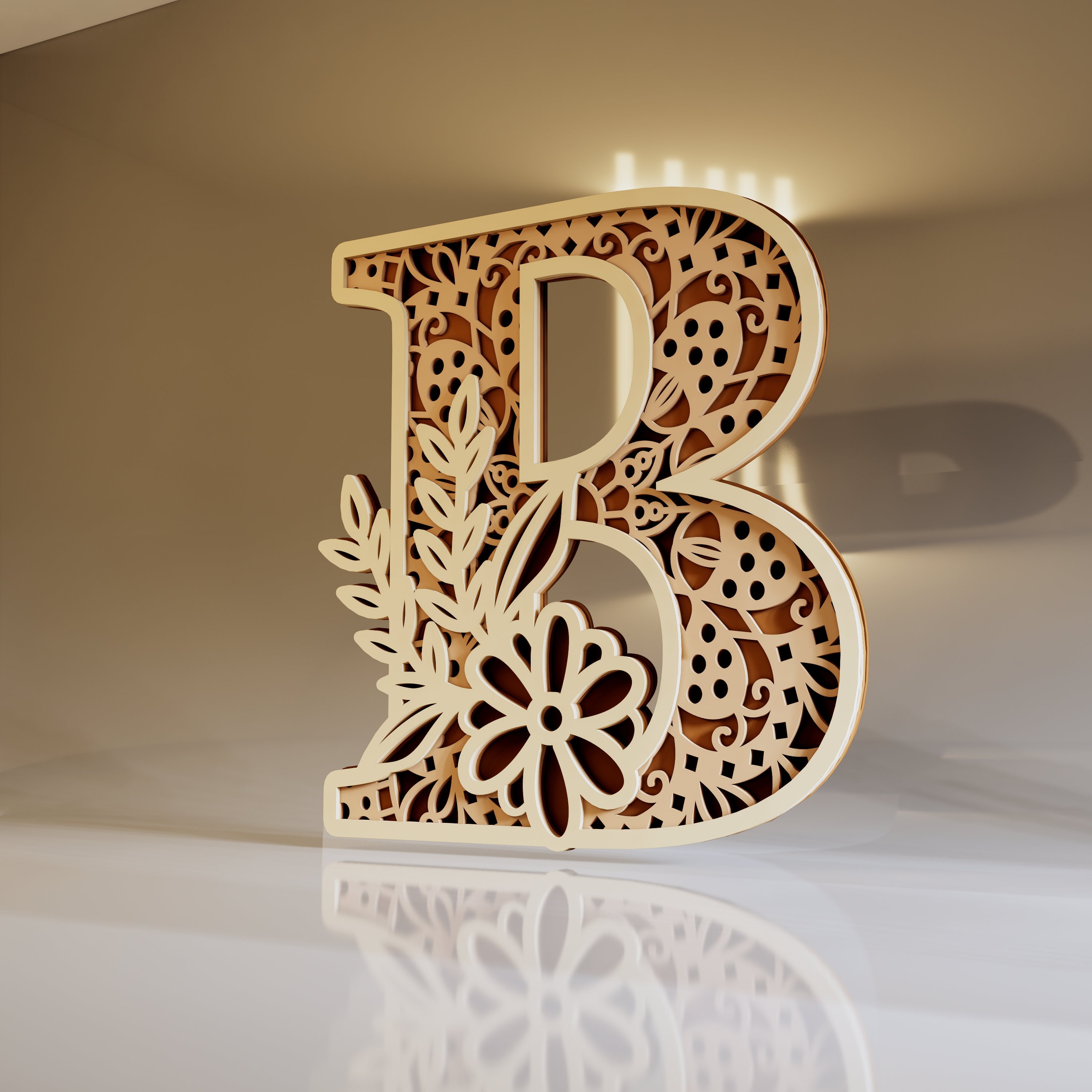 Letter B SVG, Floral Alphabet PNG, Laser Ready Files, Instant Download ...