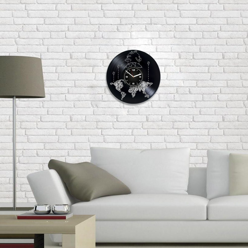 World Travel SVG, Metal Map Art, Clock Laser Cut, Instant Download ...