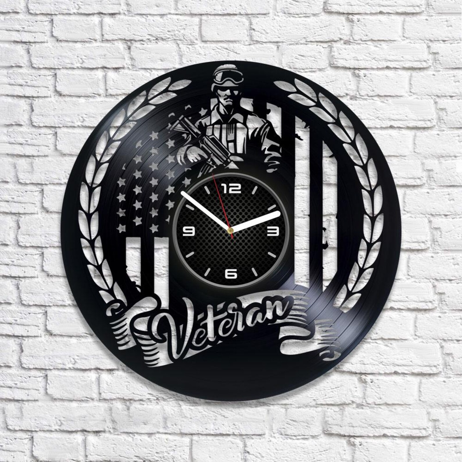 Veteran SVG, American Flag Design, Laser Cut Clock Files, CNC Template ...