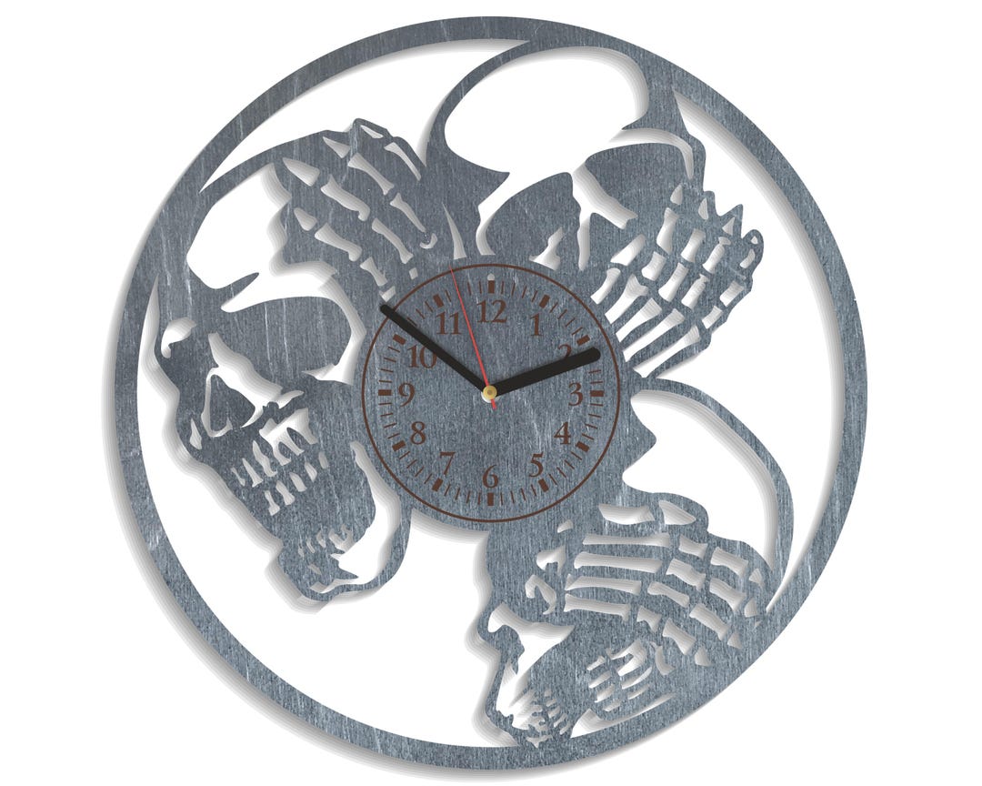 Skull SVG, Skeleton Head SVG, Gothic Clock, Laser Ready Digital Files ...