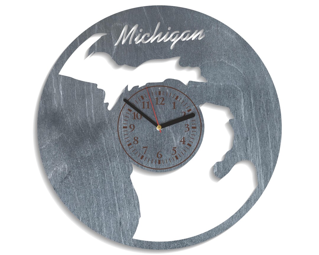 Michigan State Map SVG, Laser Cutting Clock, USA Vector File, Plywood ...