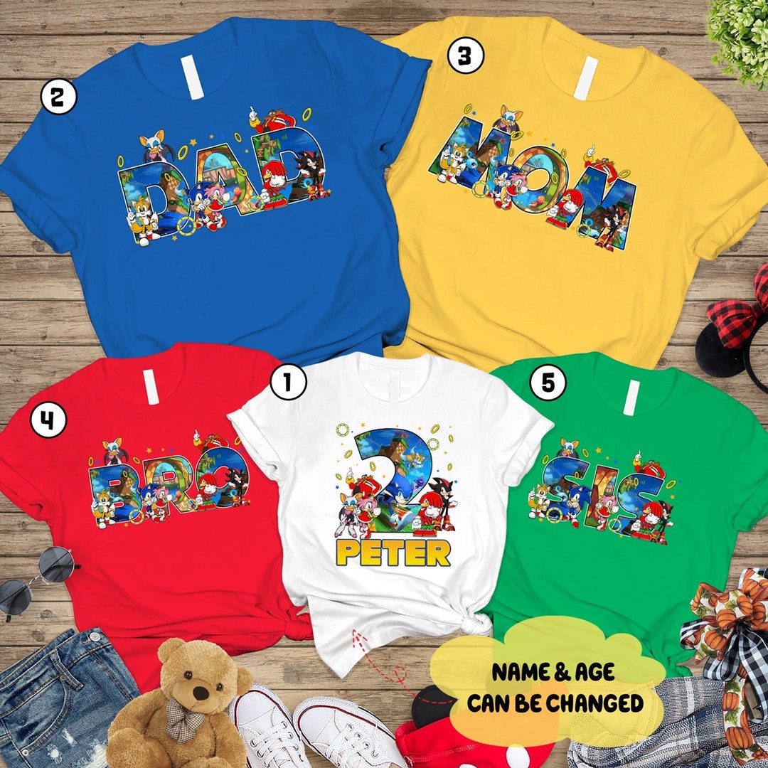 Personalized Sonic the Hedgehog Birthday Family Matching Shirt Sonic ...
