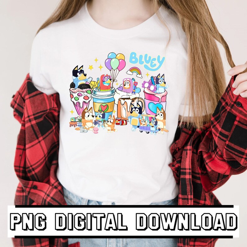 Bluey and Iced Coffee PNG, Bluey Coffee PNG, Funny Bluey Png, Bluey ...